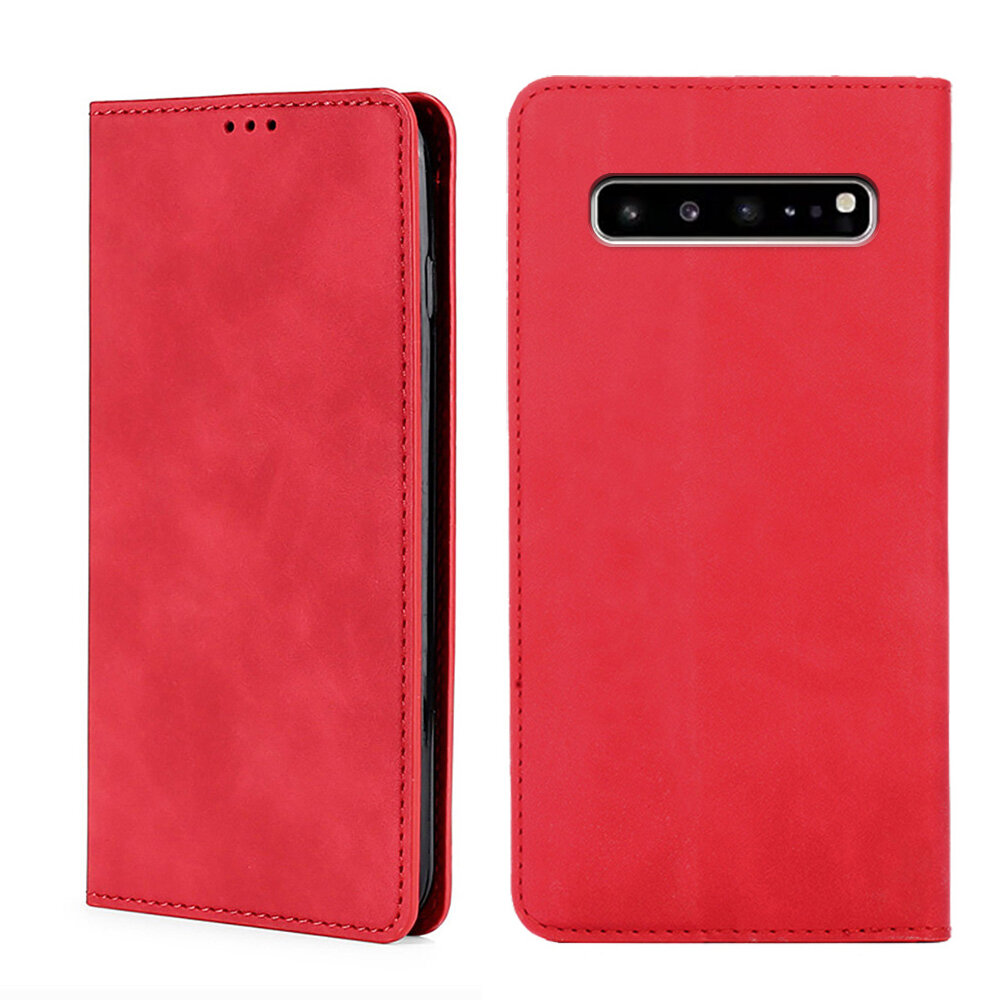 Чехол-книжка MyPads для Samsung Galaxy S10 (SM-G973F) / Самсунг S10 мягкое прикосновение (красный)