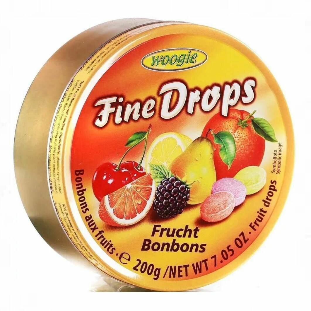 Леденцы Woogie Fruit Drops (фруктовое ассорти), 200 г Австрия