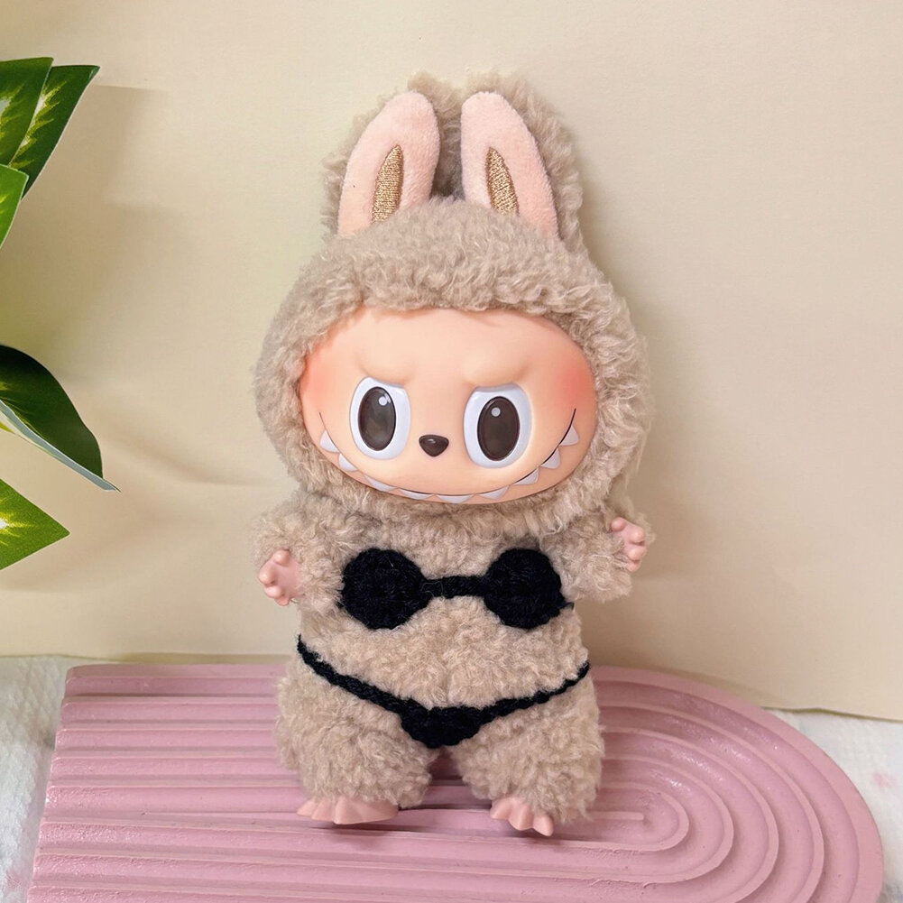 Летний пляжный комплект купальника Бикини для куклы 17см Лабубу, Без куклы