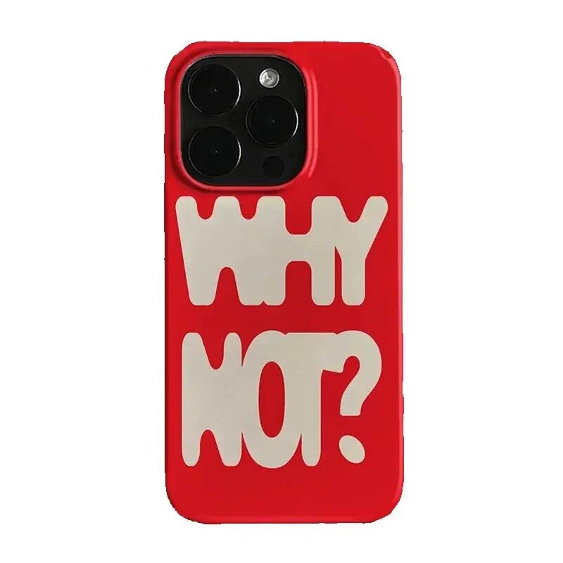 Красный чехол для iPhone 15 Pro "Why Not?"