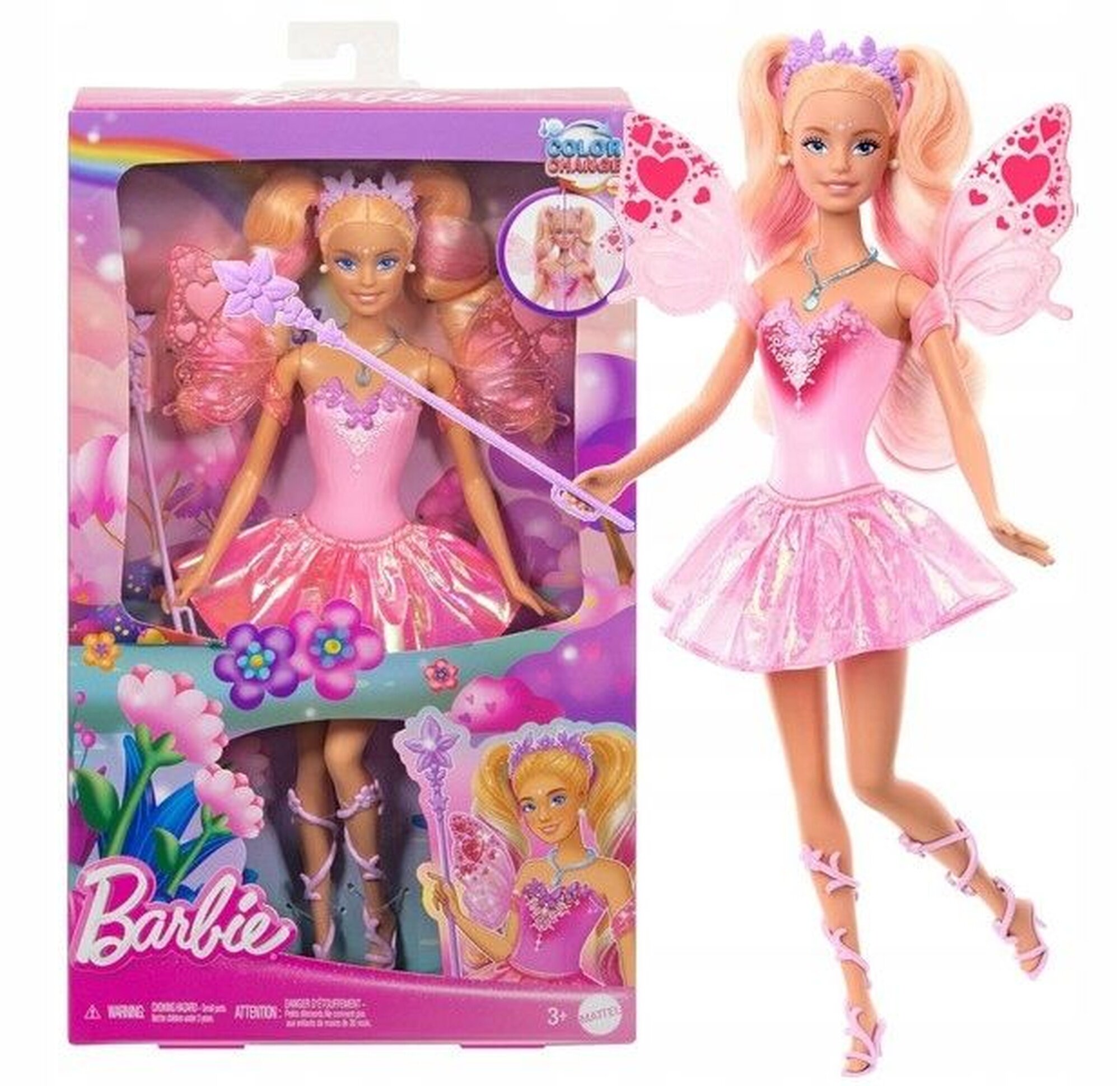 Кукла Mattel Barbie - Кукла Фея с волшебной палочкой и модными аксессуарами + смена цвета крыльев и наряда - Барби JCP76