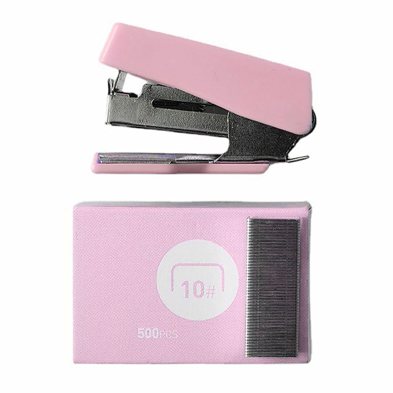 Мини-степлер (розовый, для офиса/школы)