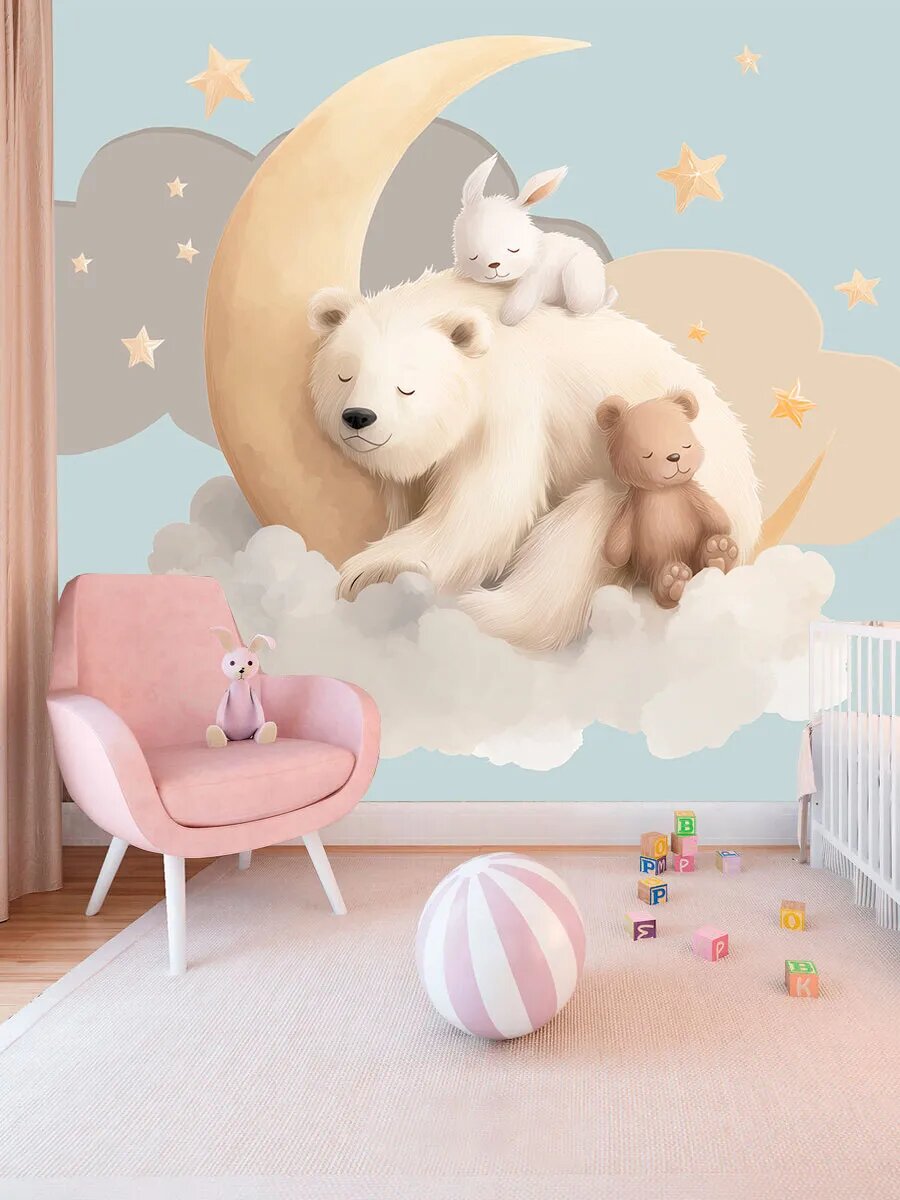 Фотообои флизелиновые детские Баю-бай 300х270 см