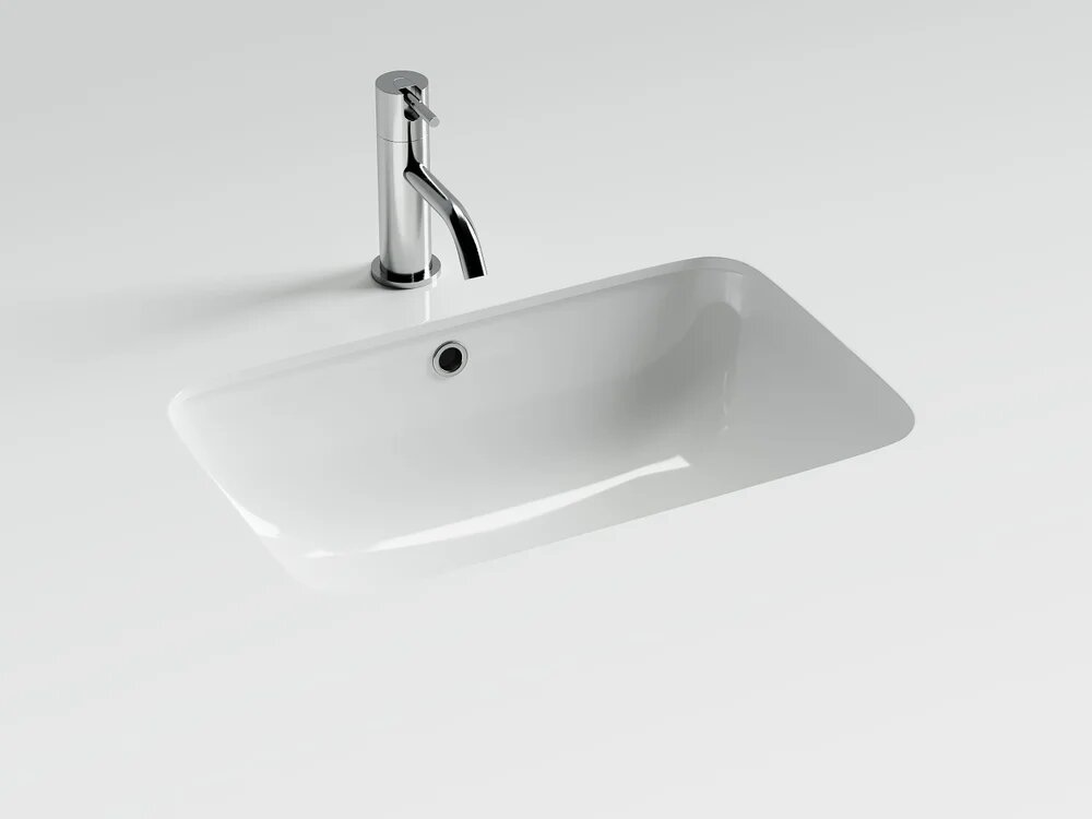 Мебельная раковина Ceramicanova Элемент (Element) CN7018 54 фарфоровая, белая, раковина для ванной, прямоугольная