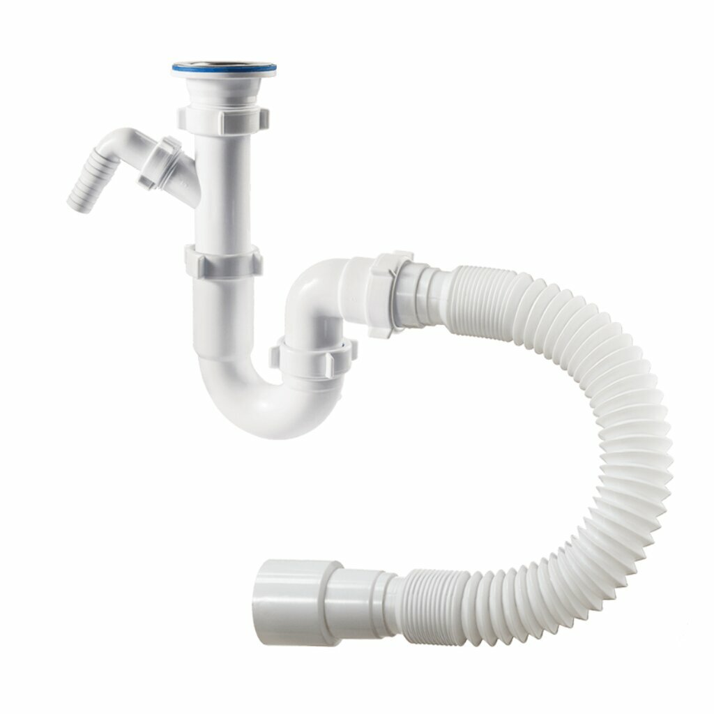 Сифон Orio S-41059 для мойки прямоточный 1 1/2", 40х40/50 мм