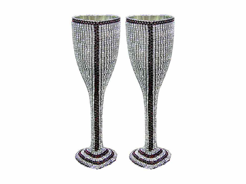 Бокал свадебный с кристаллами сваровски, Эстет, кристаллы сваровски,593 гр.