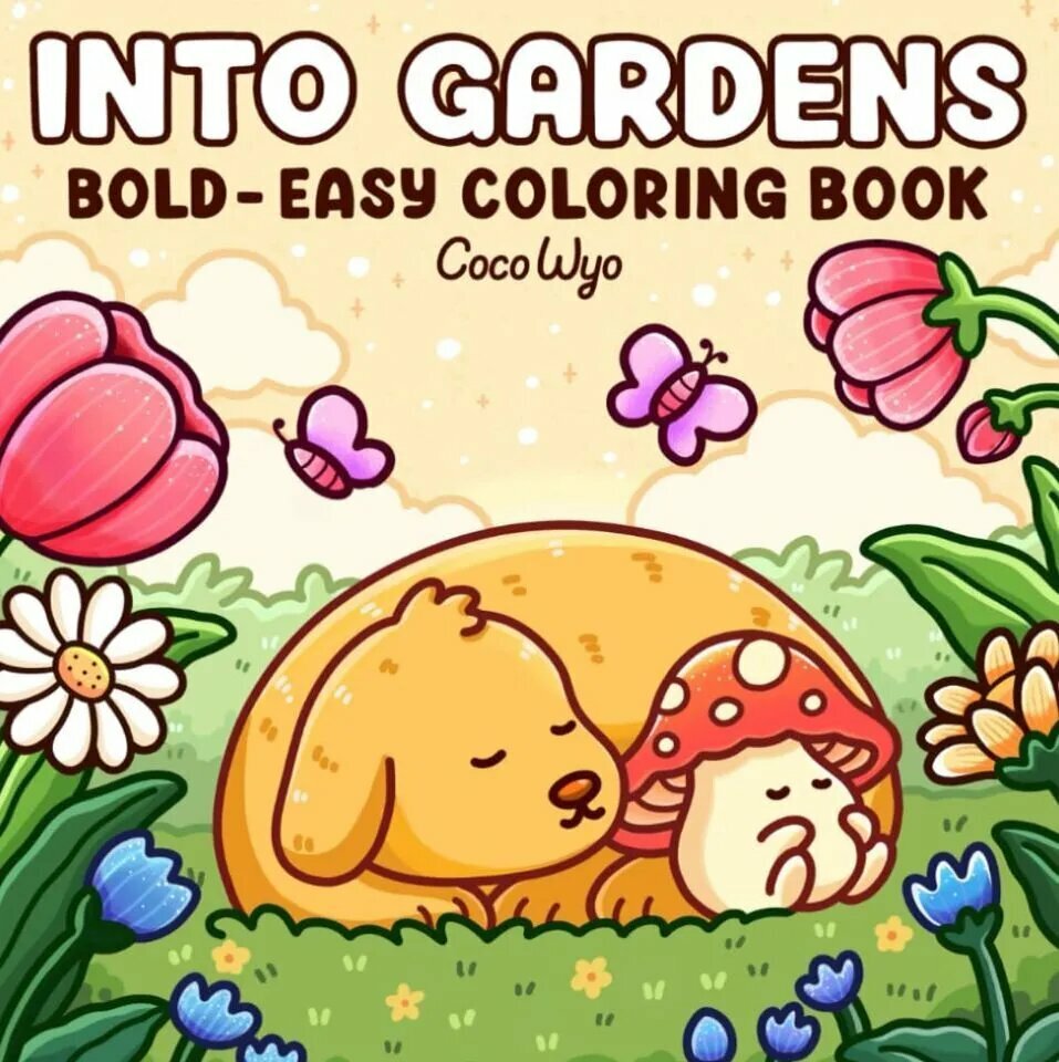 INTO GARDENS 35 : Coloring book for adults and teens with super cute animal characters in comfortable moments of relaxation