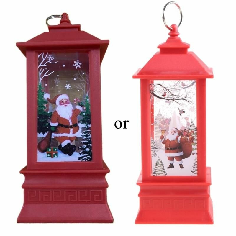 Светодиодный уличный фонарь с Дедом Морозом и снеговиком, 20cm - Санта - Клаус