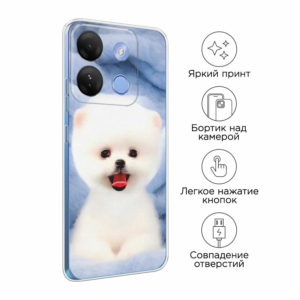 Чехол на Infinix Smart 7 HD / Инфиникс Смарт 7 HD с принтом Белый пёсик — фото 1