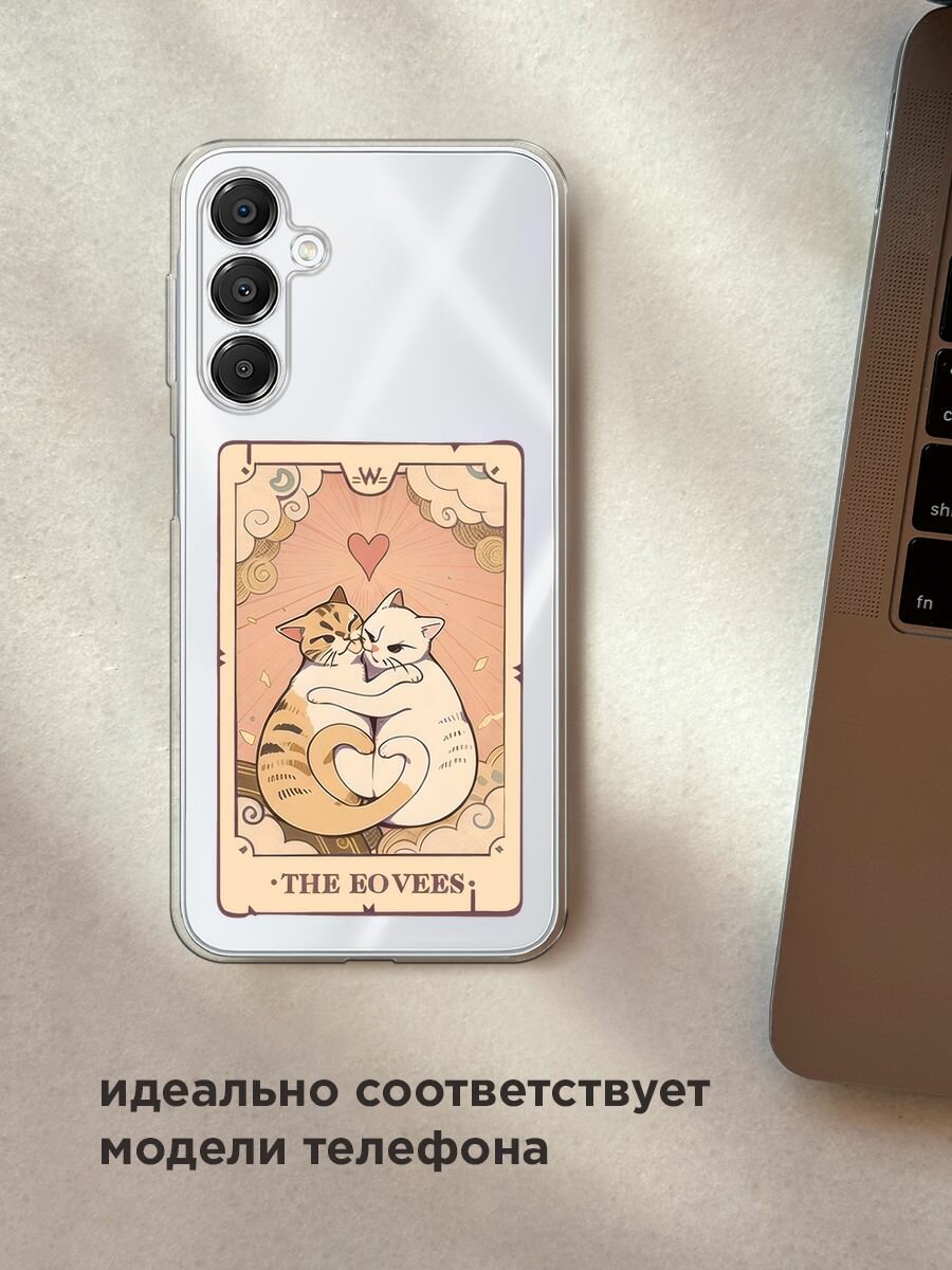 Чехол на Samsung Galaxy A16 / Самсунг А16 с принтом "The lovers cats 2 - 14 февраля", прозрачный — фото 1