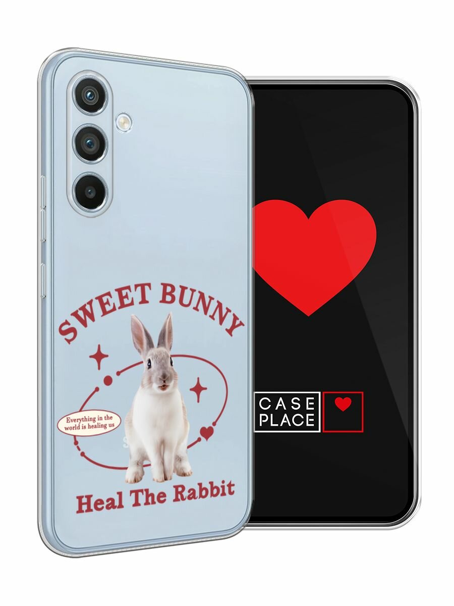 Чехол на Samsung Galaxy A54 / Самсунг A54 с принтом "Heal the rabbit", прозрачный — фото 1