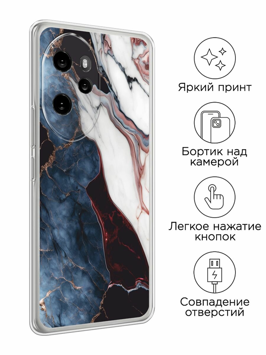 Чехол на Honor 100 Pro / Хонор 100 Про с принтом "Благородный мрамор" — фото 1