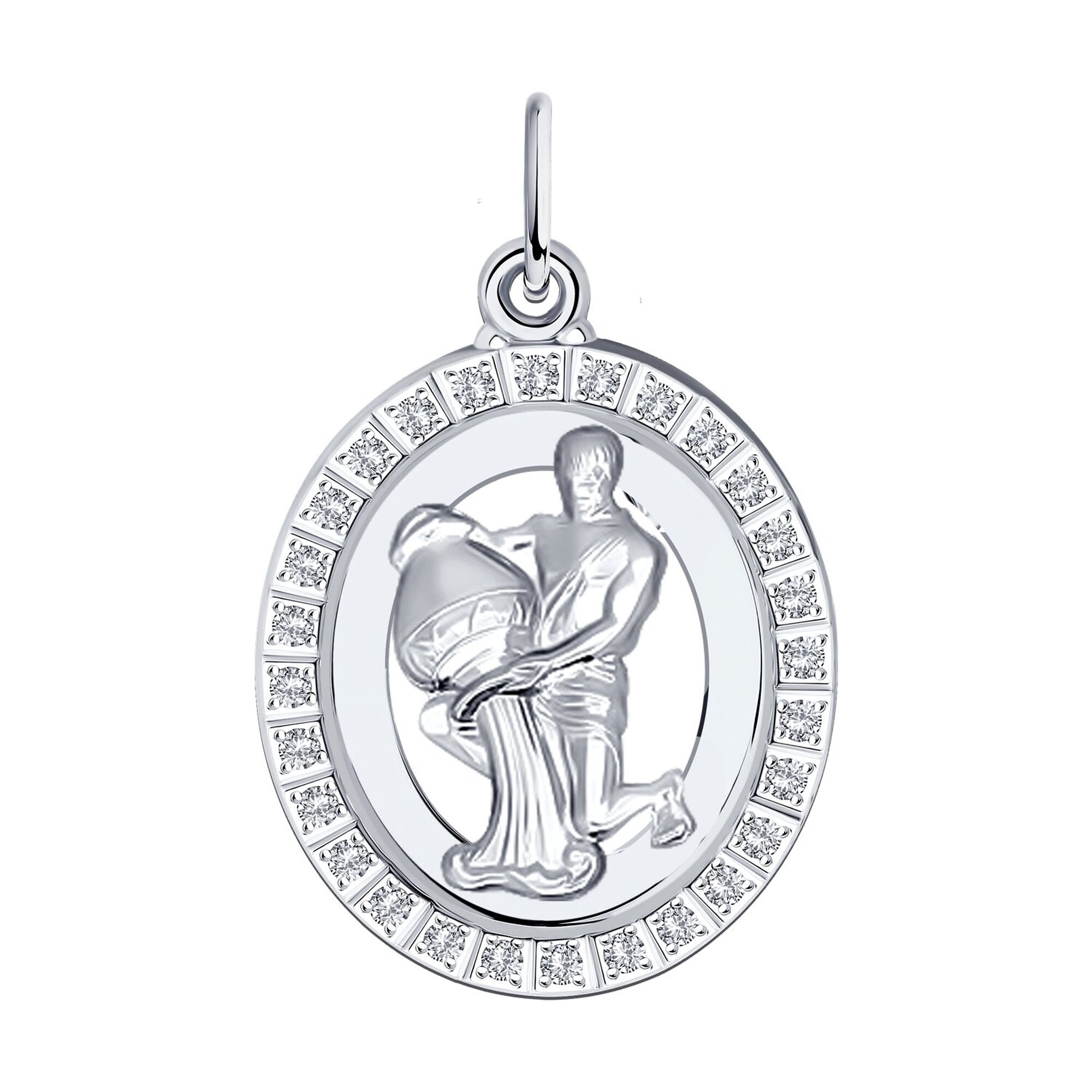 Подвеска, серебро, 925 проба, родирование, фианит