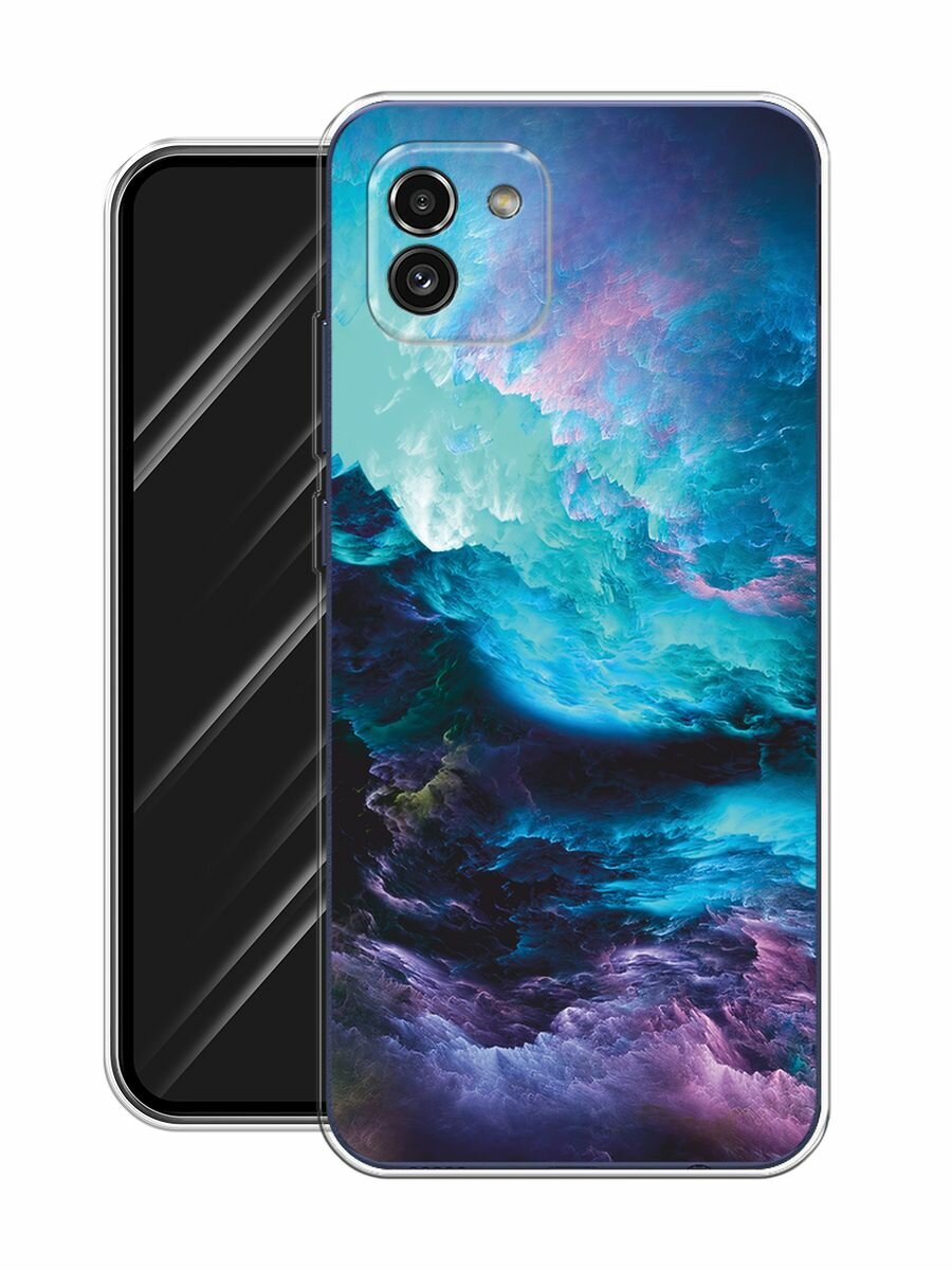 Чехол на Samsung Galaxy A03 / Самсунг Галакси А03 с принтом "Бирюзовое небо" — фото 1