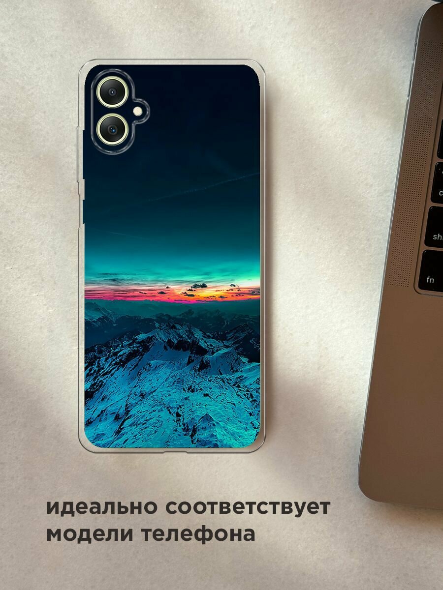 Чехол на Samsung Galaxy A06 / Самсунг Галакси А06 с принтом "Закат в горах" — фото 1