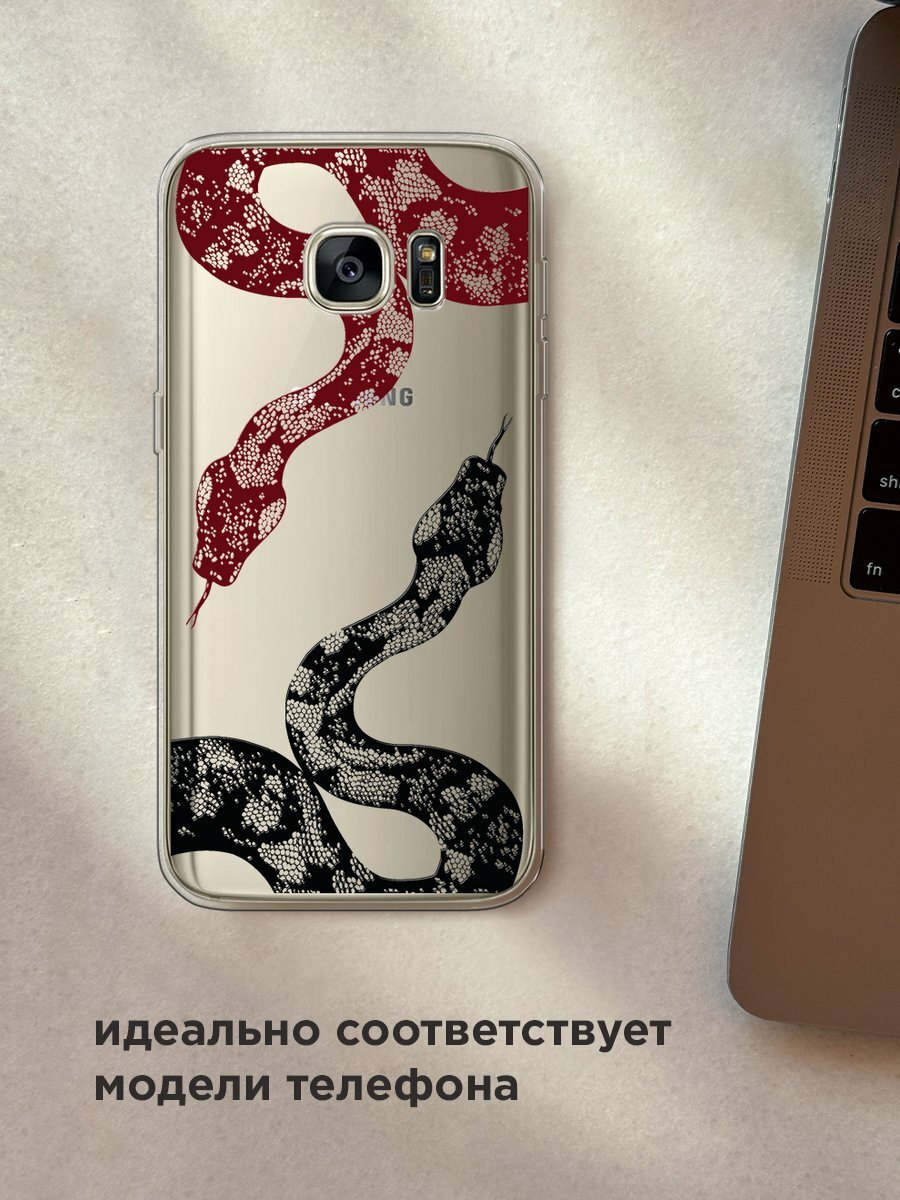 Чехол на Samsung Galaxy S7 / Самсунг Галакси С 7 с принтом "Силуэты змей 8" — фото 1