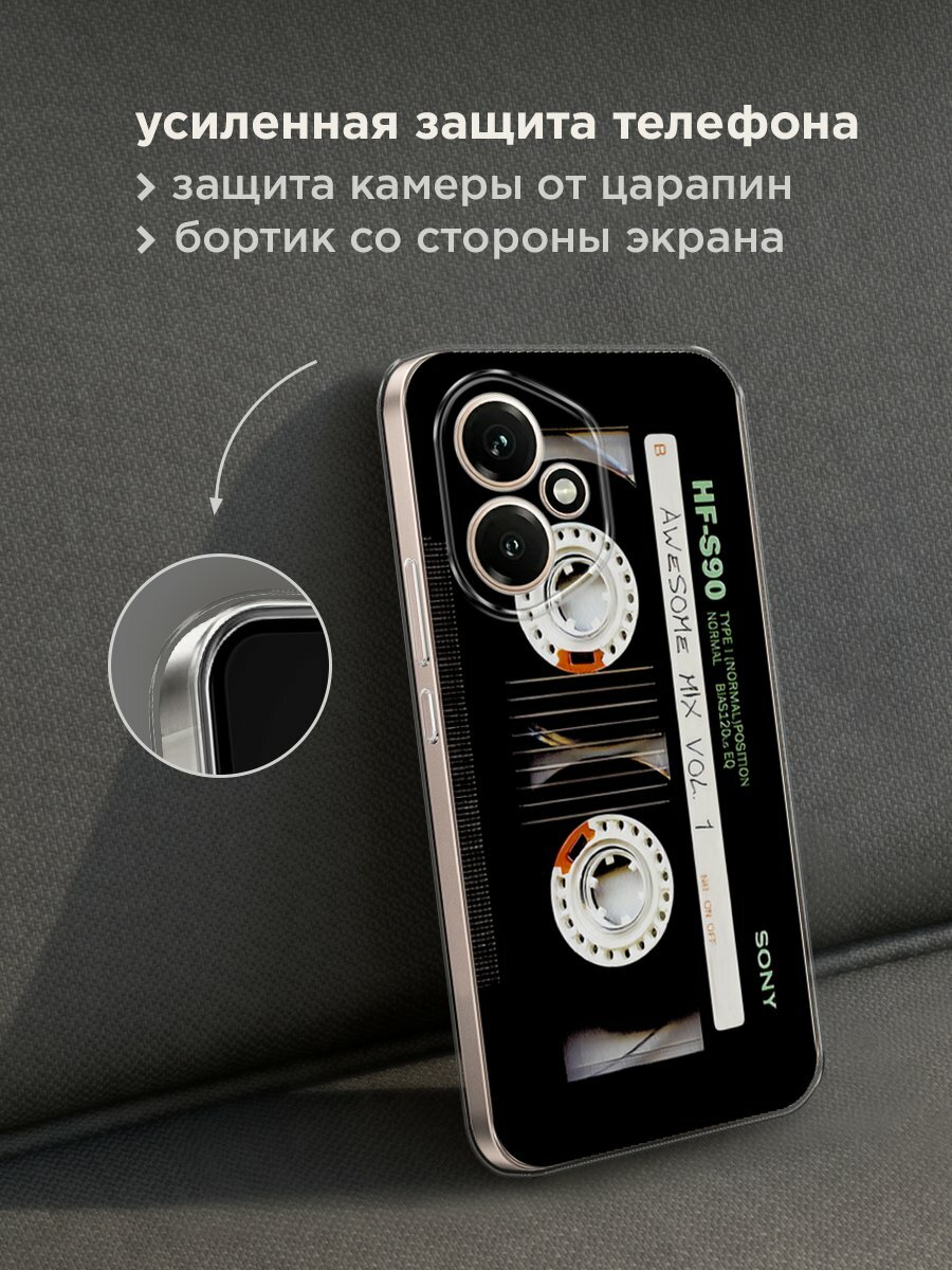 Чехол на Honor 400 / Хонор 400 с принтом "Кассета лак" — фото 1