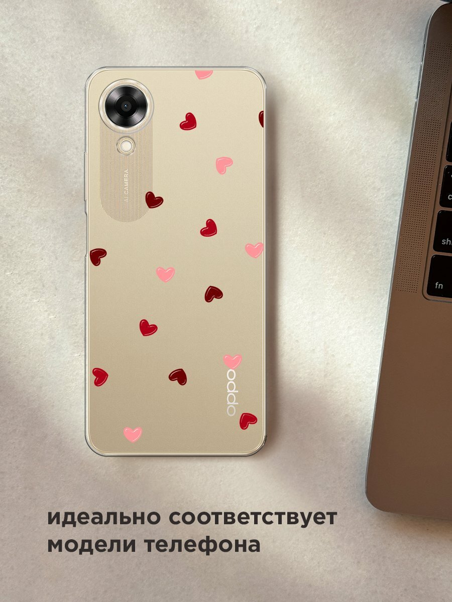 Чехол на Oppo A17K / Оппо A17K с принтом "Бордовые сердечки 2" — фото 1
