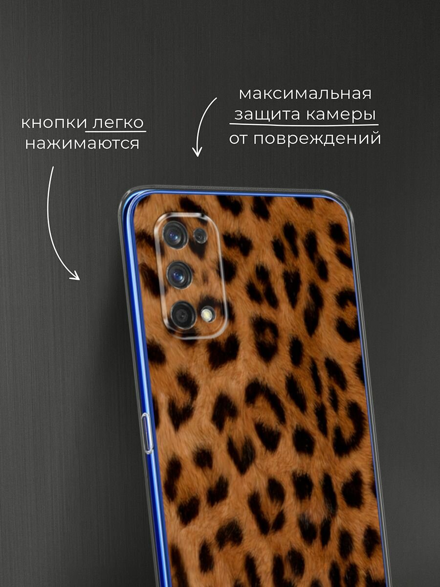 Чехол на Realme 7 Pro / Реалми 7 Про с принтом "Мех леопарда" — фото 1