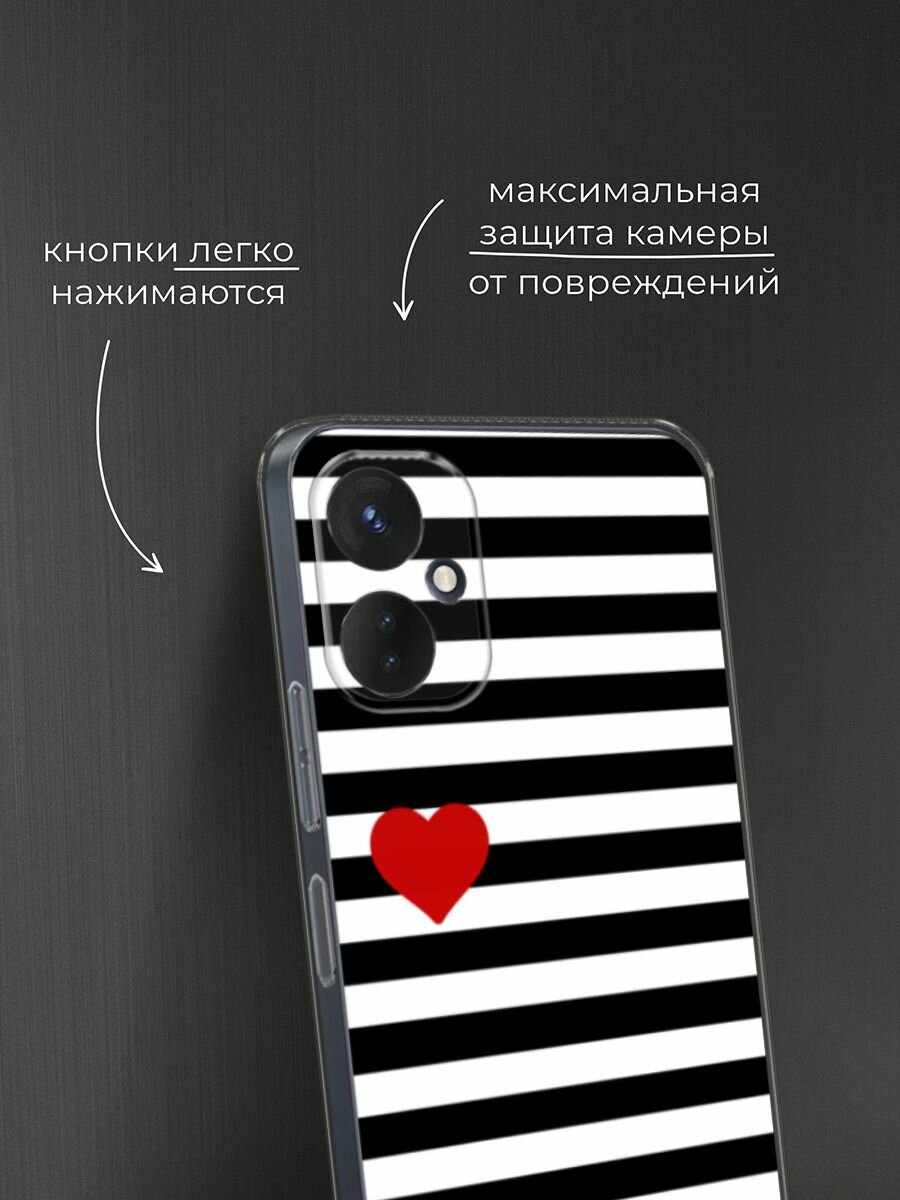 Чехол на Tecno Spark 9 Pro / Техно Спарк 9 Про с принтом "Красное сердце" — фото 1
