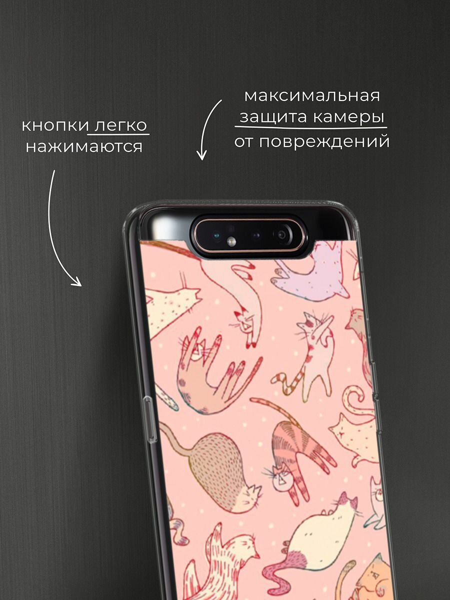 Чехол на Samsung Galaxy A80 / Самсунг Гэлакси A80 с принтом "Розовое счастье" — фото 1