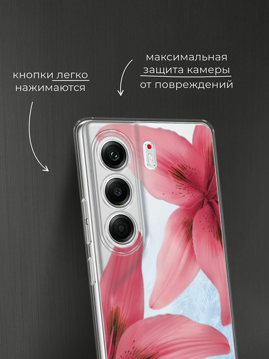 Чехол на Tecno Camon 40 Pro / Текно Камон 40 Про с принтом "Pink flower" — фото 1