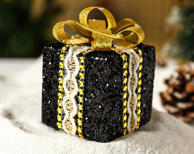 Рождественские украшения из высококачественной серии black gold, Раскрашенный шар,6*6cm