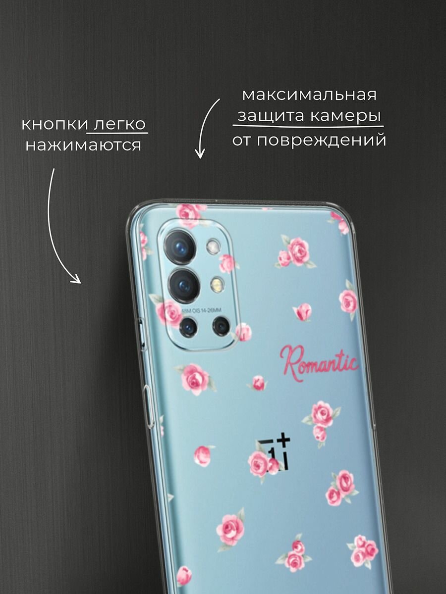 Чехол на OnePlus 9R / ВанПлас 9R с принтом "Romantic 2", прозрачный — фото 1