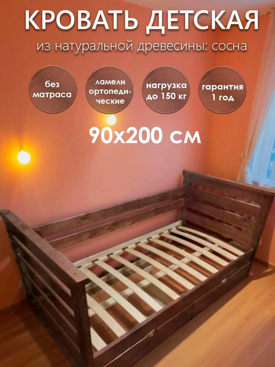 Детская кровать Оливия с ламелями 90x200