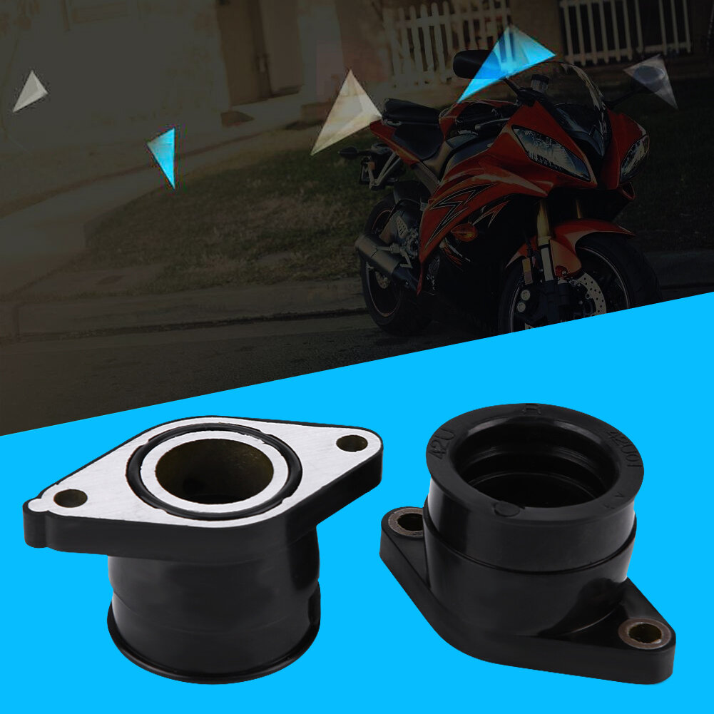 2Psc Карбюраторный Патрубок Впуска для Yamaha TT350 86-87 XT350 85-00, Материал: Пластик + Металл, Цвет: Черный, Номер Запчасти Производителя: 42U-13596-01-00, 55V-13586-01-00