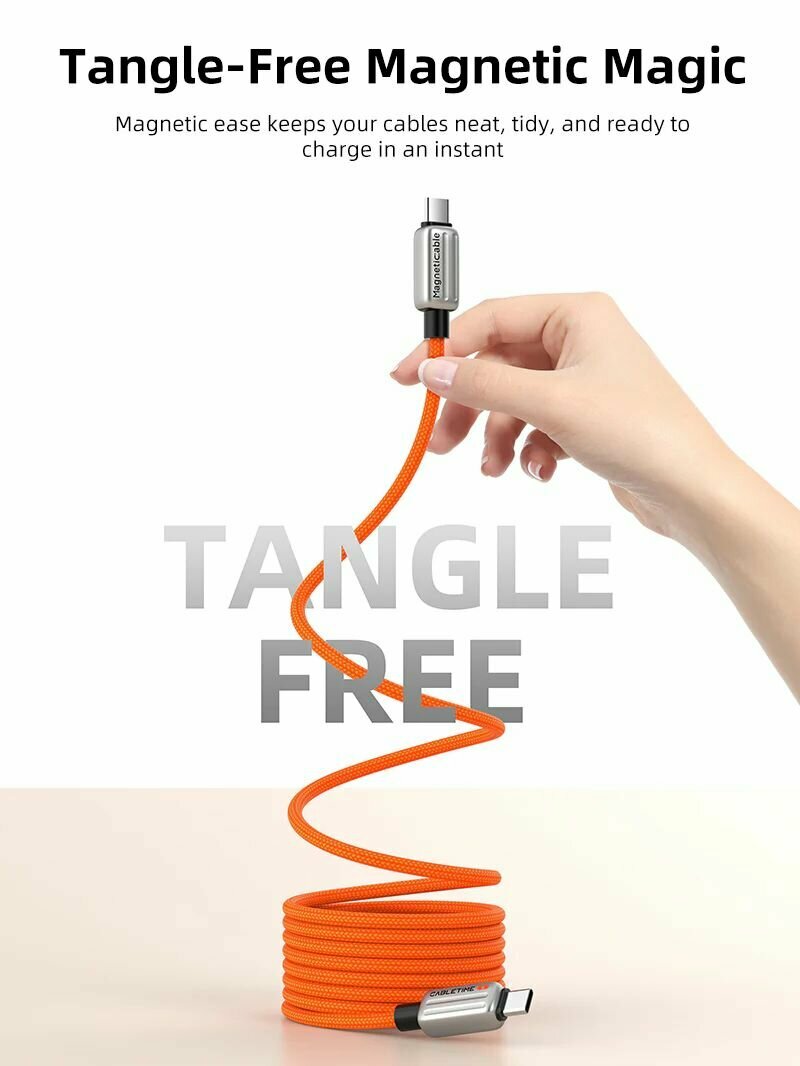 Кабель CABLETIME CU08H / USB‑C to USB‑C /, Power Delivery 3.1, чёрный — фото 1