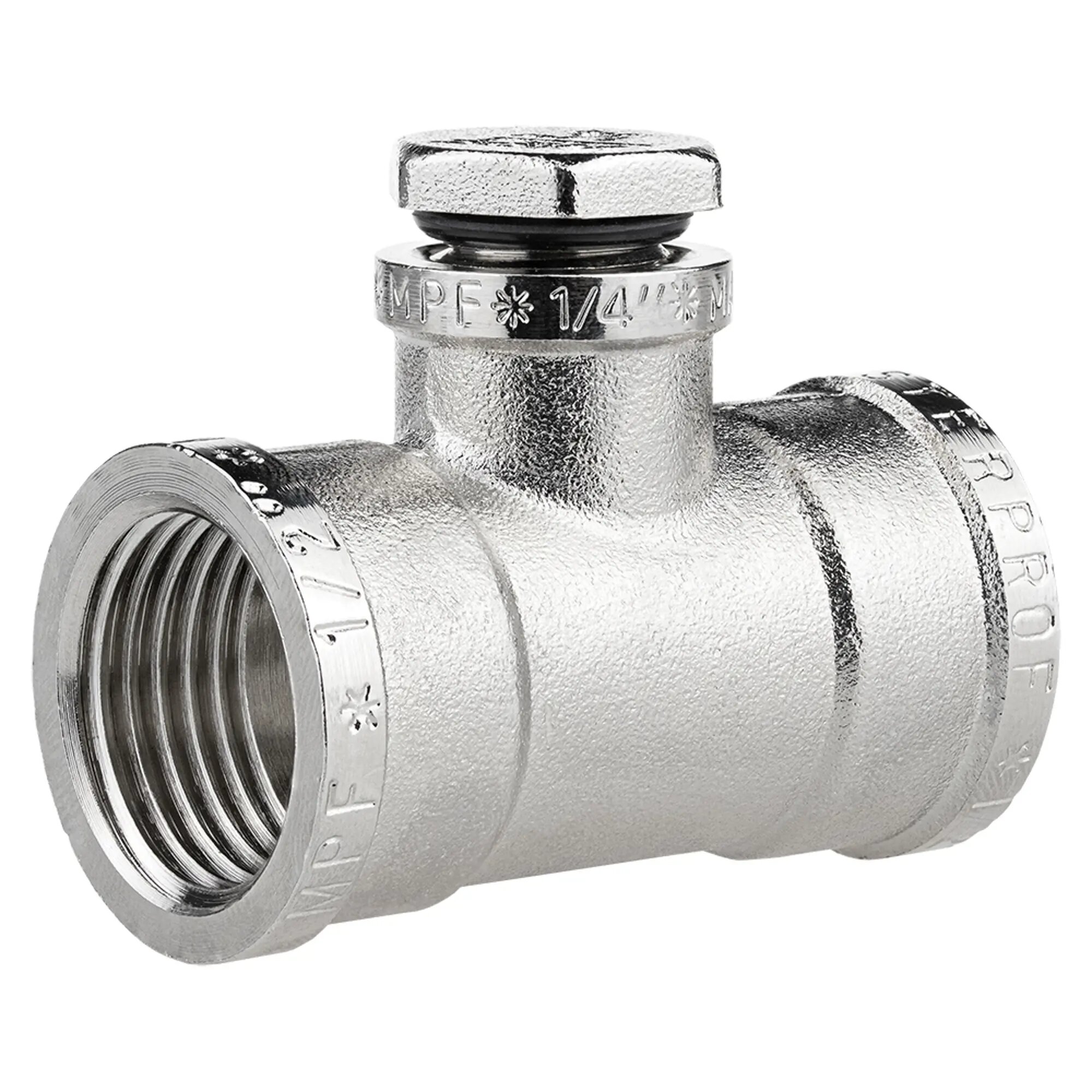 MPF тройник под манометр 1/2x1/4x1/2 ВР латунь для соединения манометра внутренней резьбы