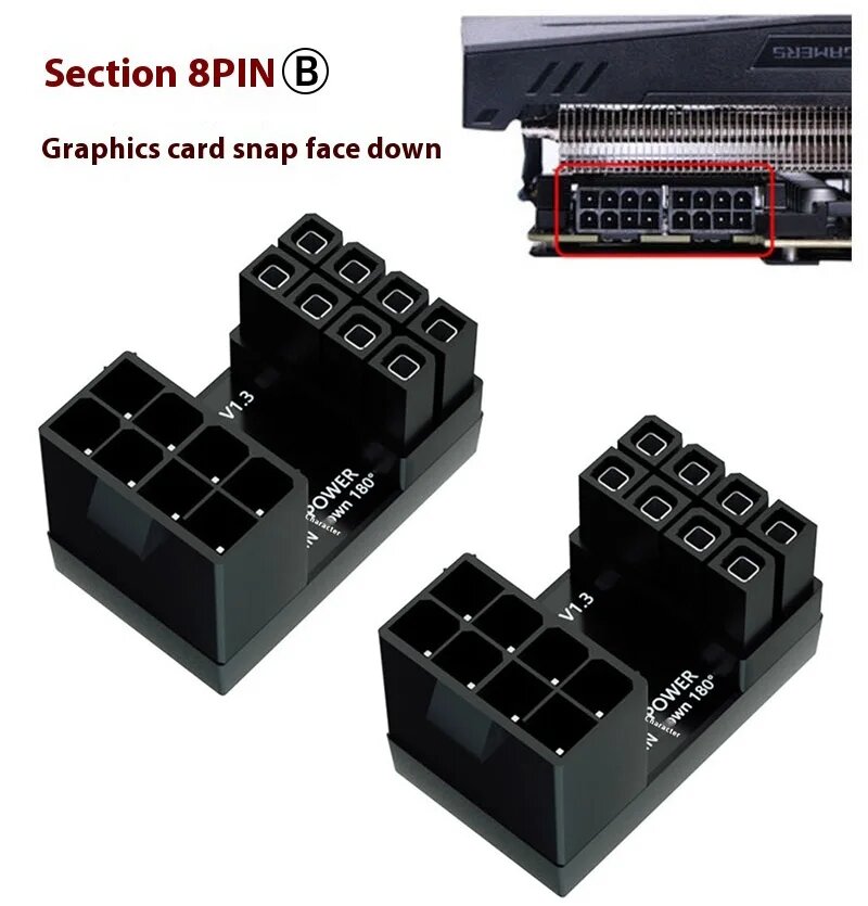 Кабельный адаптер для видеокарты 180° 6Pin-8Pin 8PinB2