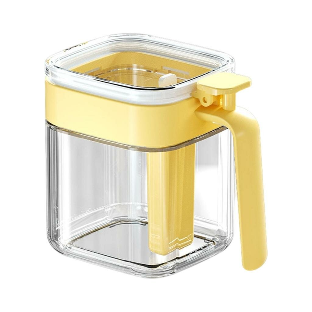 Кухонная герметичная стеклянная банка для приправ, разделительная ложка, банка для соли, бытовая влагостойкая бутылка для приправ с глутаматом натрия-прозрачно-желтая