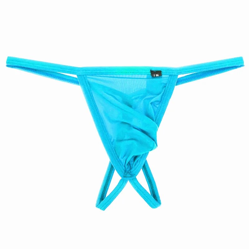 Мужские стринги из нейлона Бирюзовый, M, Небесно-голубой