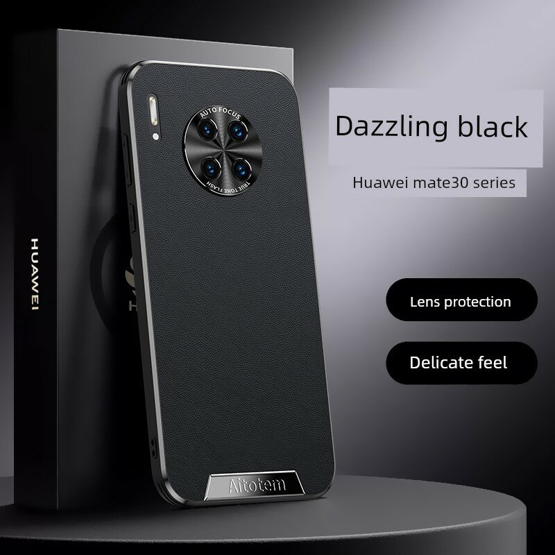 Кожаный чехол Huawei Mate 30E с звездным узором, темно-черный цвет, защита для 5G смартфона