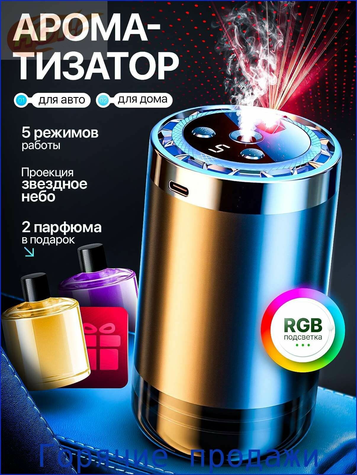 Аромадиффузор для автомобиля автоматический с двумя ароматами1 шт