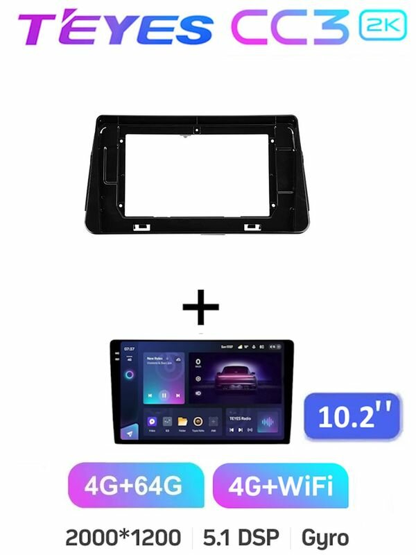 Магнитола Teyes CC3 2K 4/64 Gb 10" для Nissan Kicks P15 2017-2021 2 din
