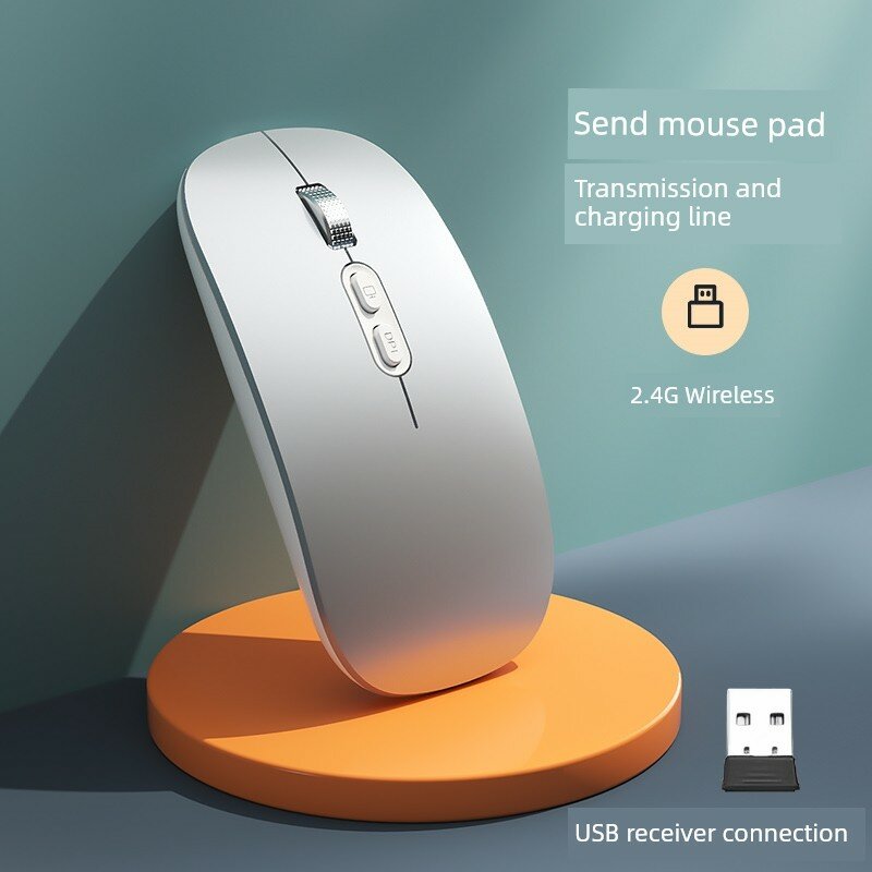 Беспроводная мышь Bluetooth, бесшумная, перезаряжаемая, мышь для игр, офиса, дома, настольного компьютера, ноутбука,