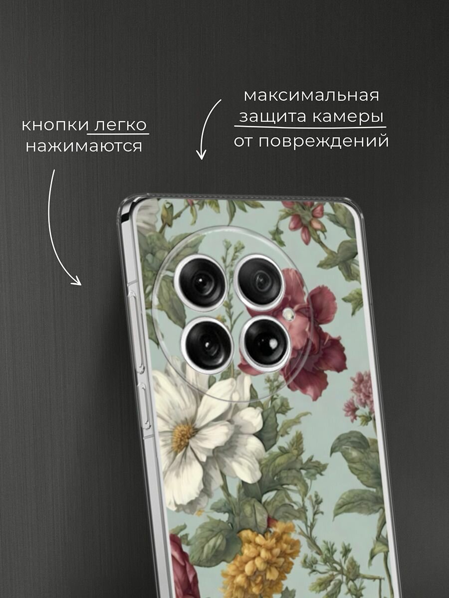 Чехол на OnePlus 13 / Ван Плас 13 с принтом Акварельные красные цветы — фото 1