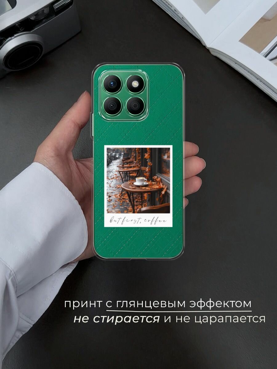 Силиконовый чехол на Honor X8B / Хонор X8B с принтом Осень и кофе — фото 1