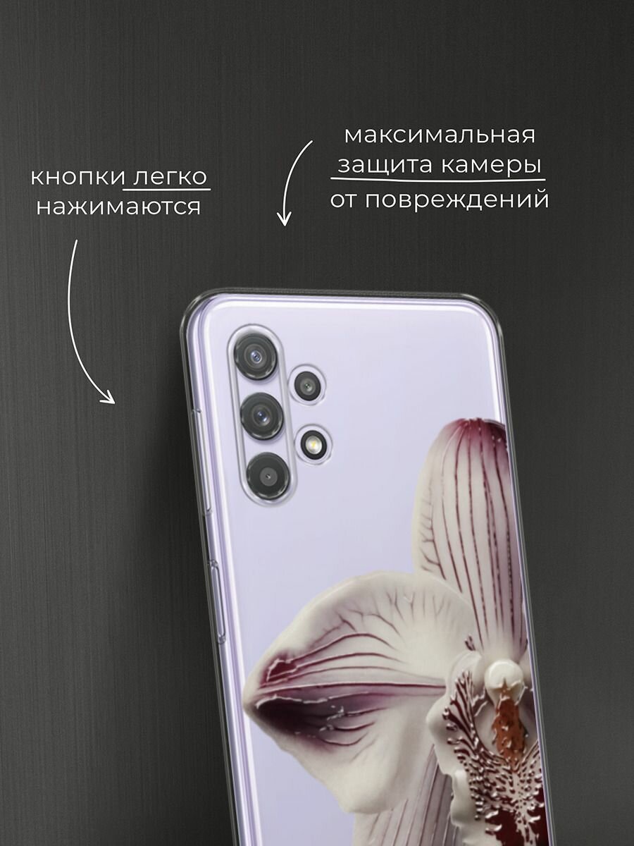 Чехол на Samsung Galaxy A32 / Самсунг Галакси А32 с принтом Белая орхидея — фото 1