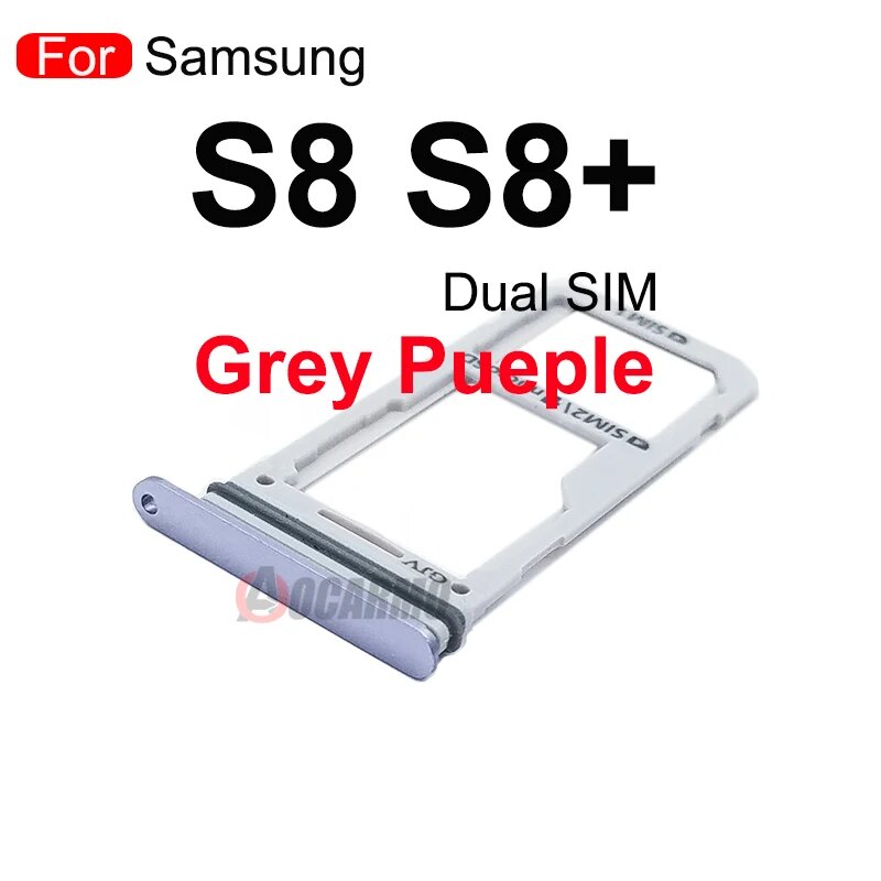 Aocarmo для Samsung Galaxy S8 SM-G9500 G950F S8 Plus SM-G955 S8 + одинарный/двойной металлический пластиковый держатель слота для лотка для SIM-карты