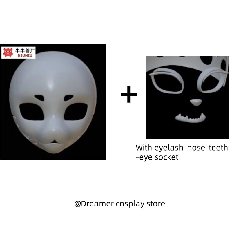 Kemono Mask Head MovableJaw Furry Felidae маска Height of head 25cm, Mask and accessory1