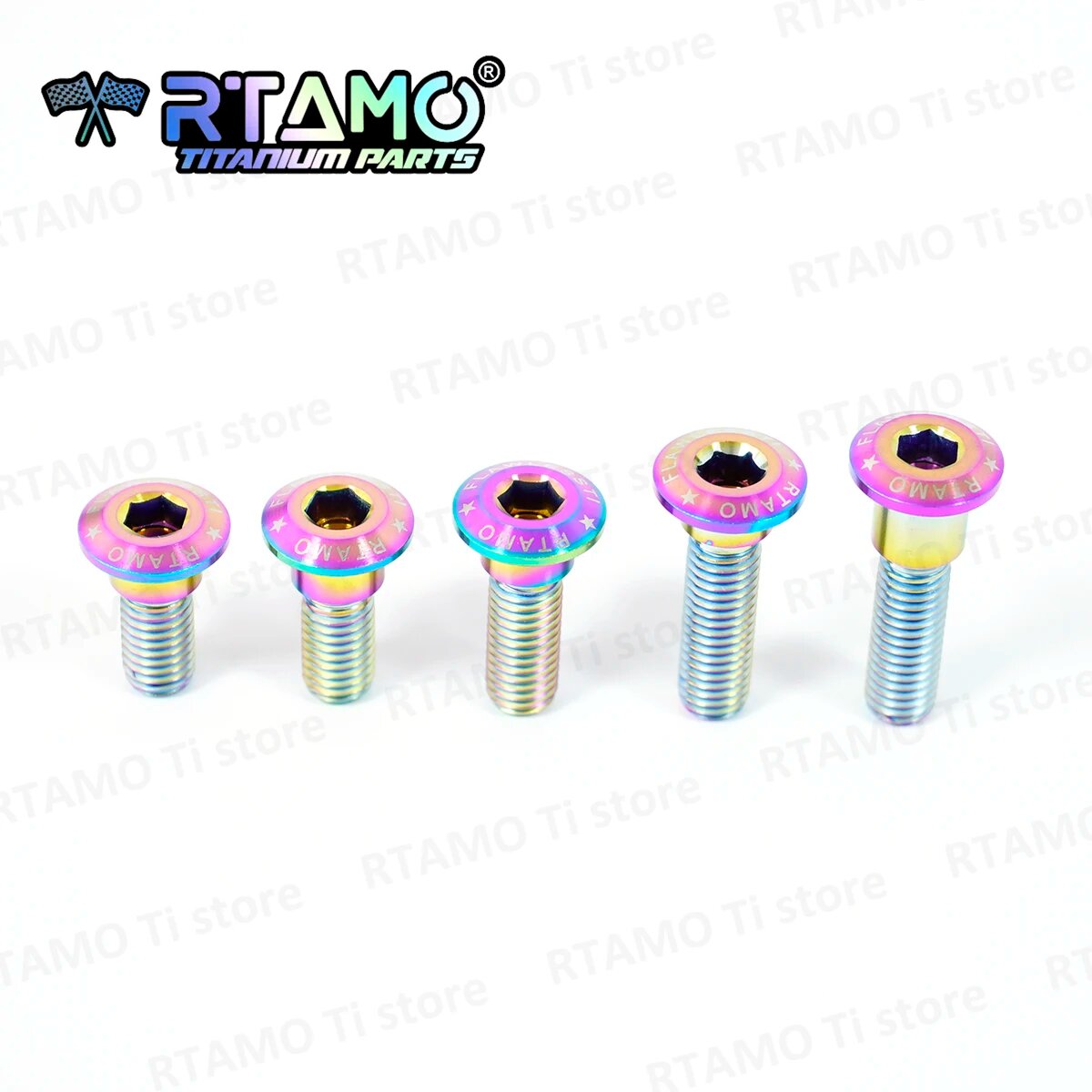 RTAMO Титановые болты M8X20/22/25/30/33 для дискового тормоза Rainbow (1pc), M8X30 mm