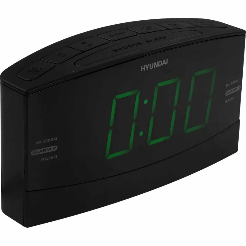 Радиобудильник Hyundai H-RCL238 черный LCD подсв: белая часы: цифровые FM, 2357267