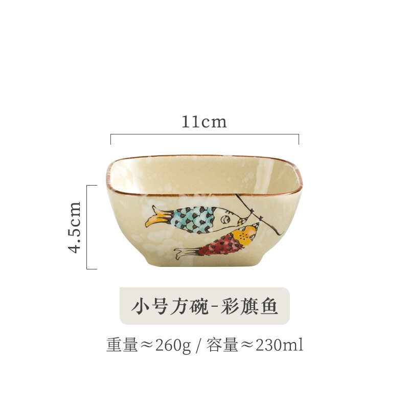 Японский стиль миска для риса квадратная чаша Бытовая столовая миска для супа миска для риса Ресторан керамическая