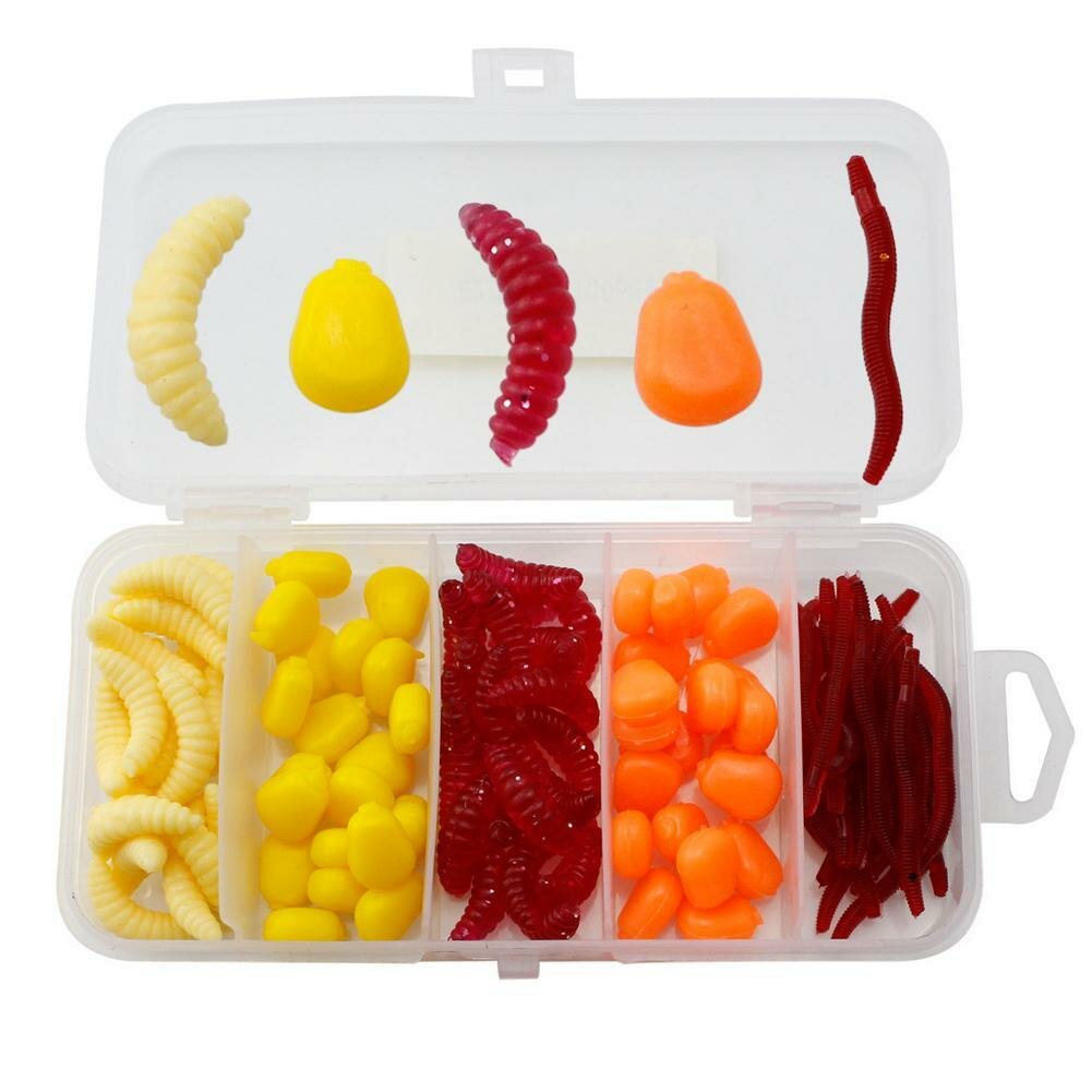 Набор из 101 мягкой приманки Lie Gao для ловли на спиннинг, силиконовые черви, имитация живца