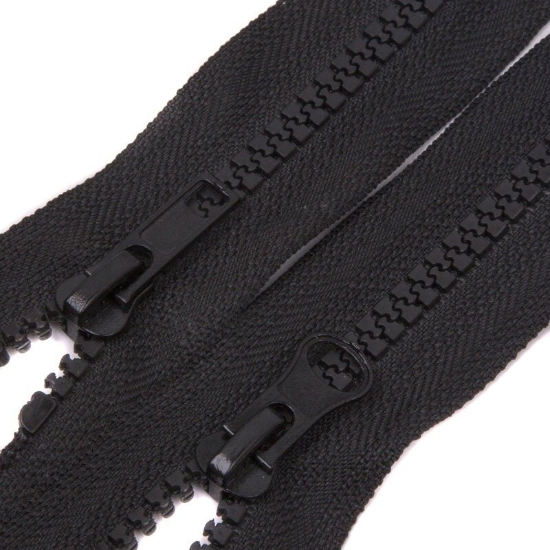Молния тракторная Т8, 75 см, 2 бегунка, черная, для верхней одежды и сумок, 1 шт.
