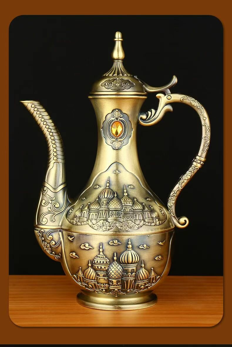 Бронзовые металлические кувшиныдорогие европейские кувшины, винные винные украшения(один чайник для вина)
